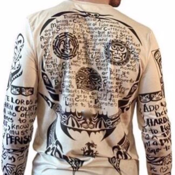 YELLOWMAN | Shirts | Ymx Pirates Code Skull Graphic Tattoo Ivory Tee 2x ...